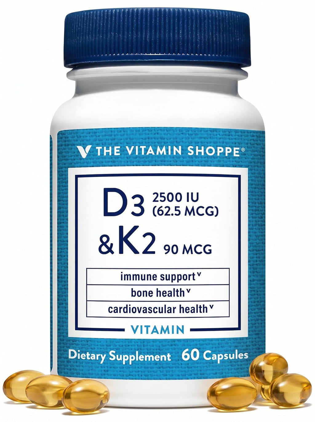 Vitamin D3 K2 capsules for immunity