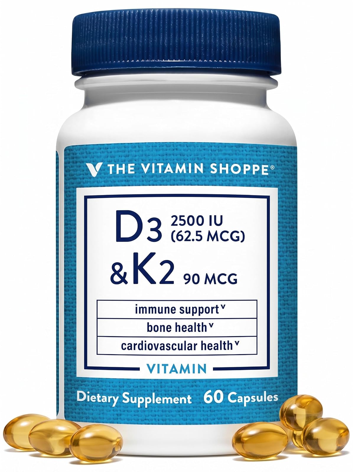 Vitamin D3 K2 capsules for immunity