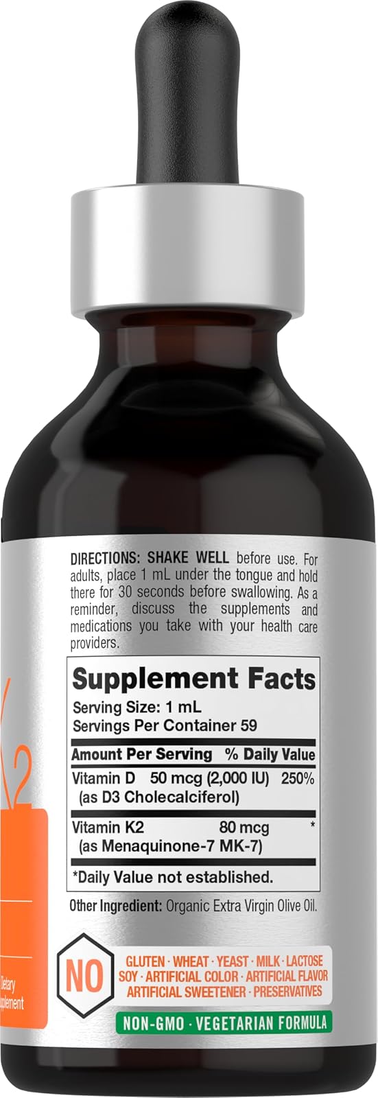 Vitamin D3 K2 drops for immune support
