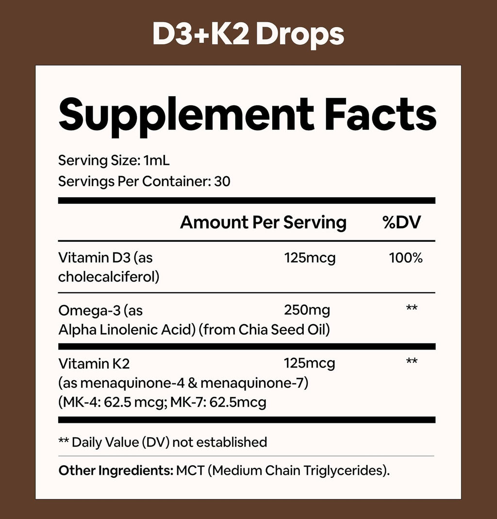 Vitamin D3 K2 drops for immunity