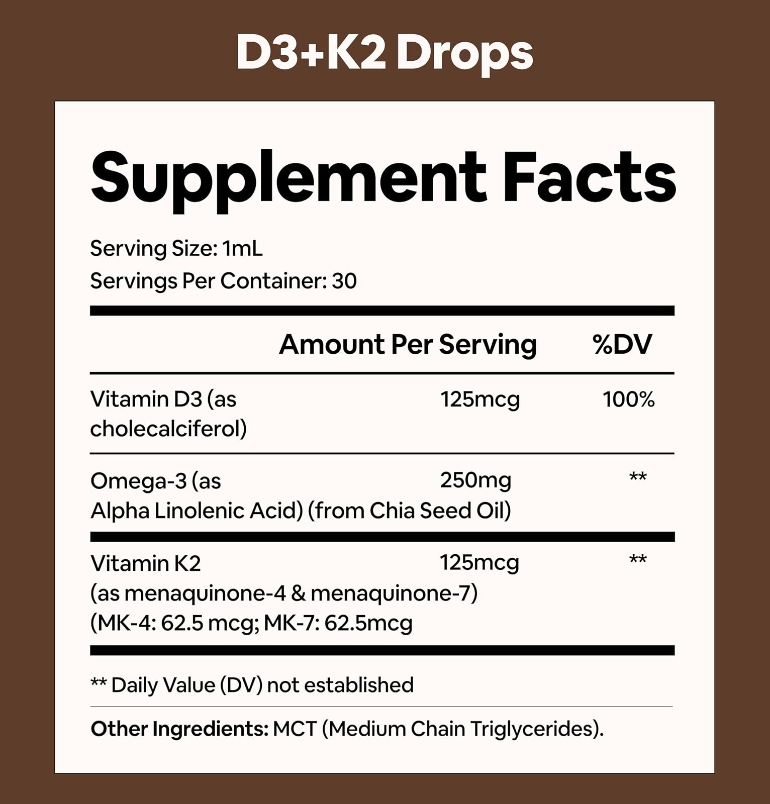 Vitamin D3 K2 drops for immunity