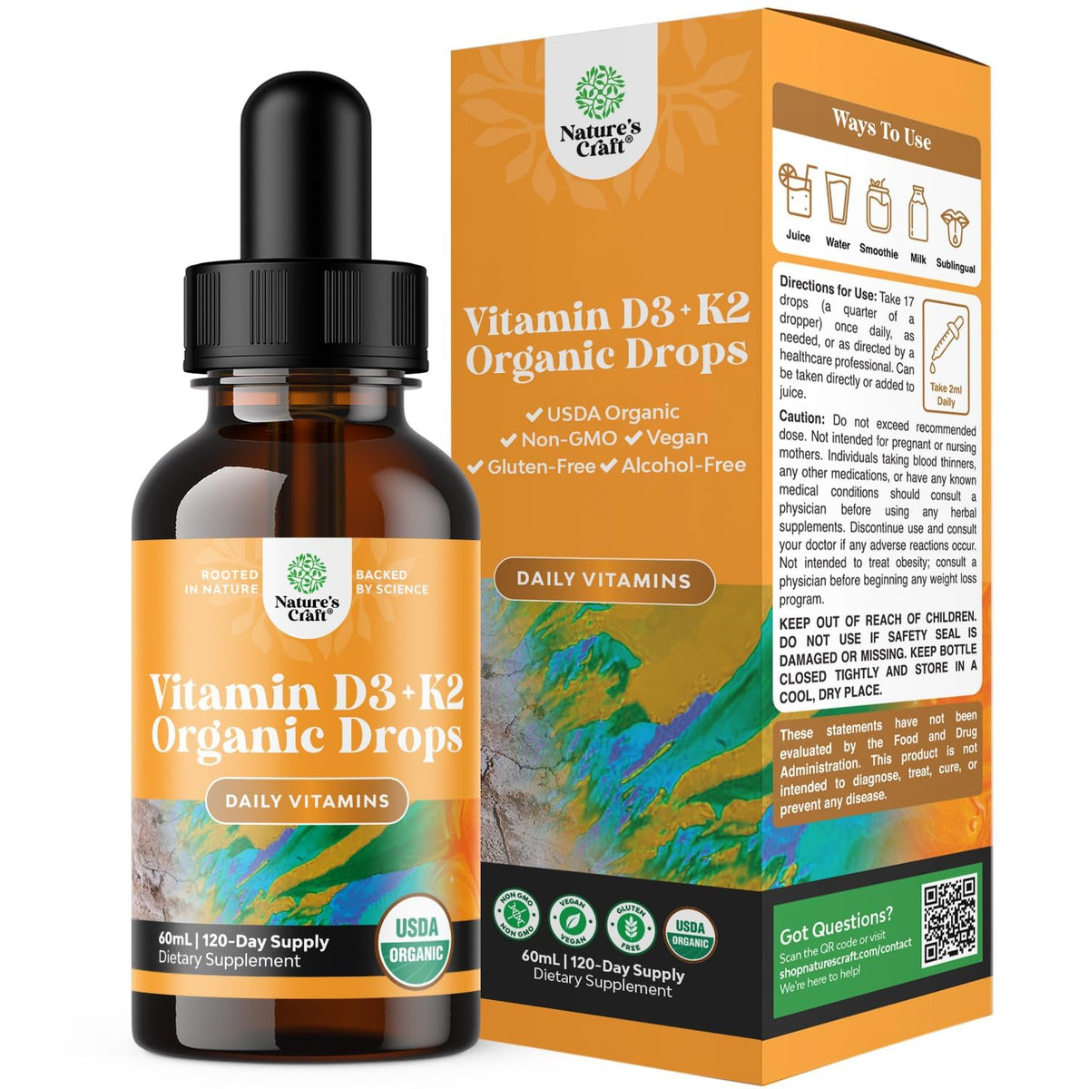 Vitamin D3 K2 drops for immunity