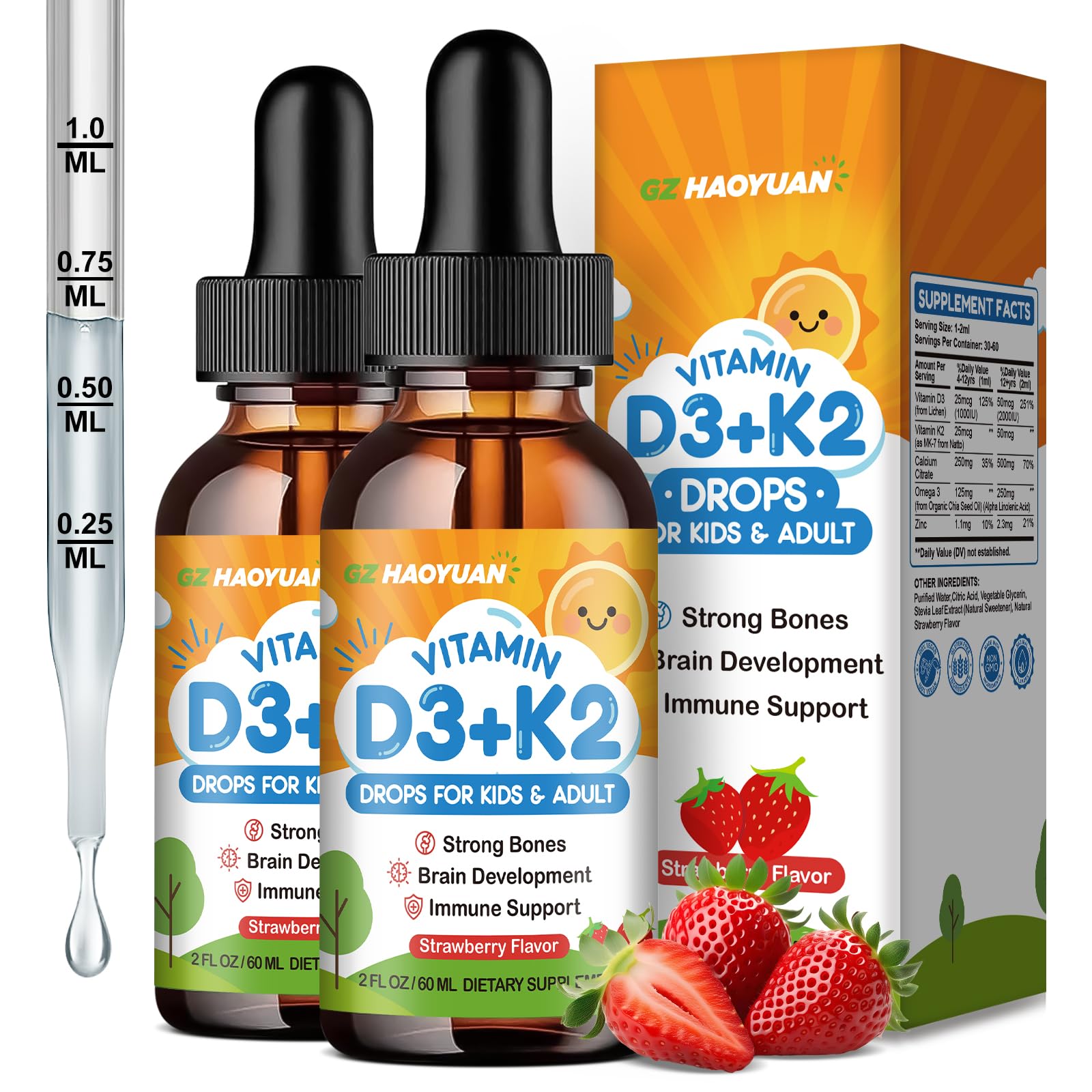 Vitamin D3 K2 drops for kids