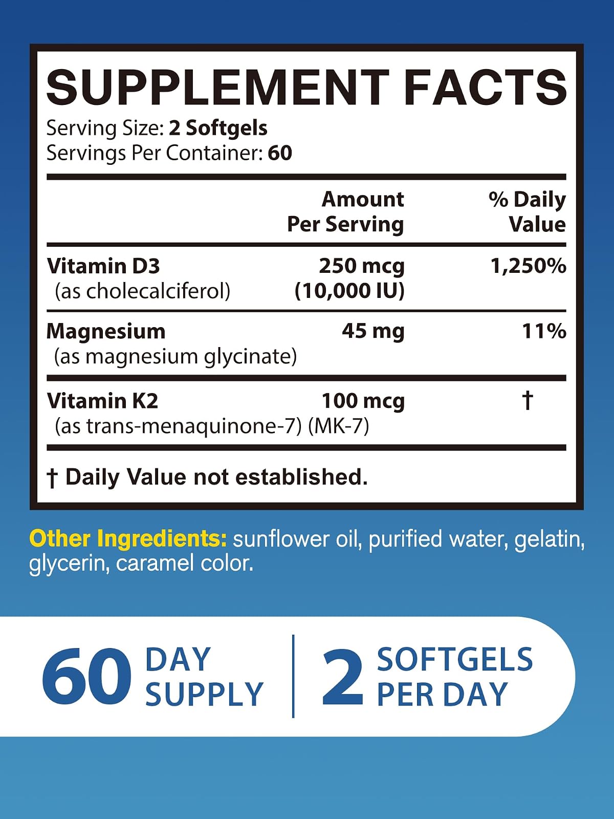 Vitamin D3 K2 for better calcium absorption