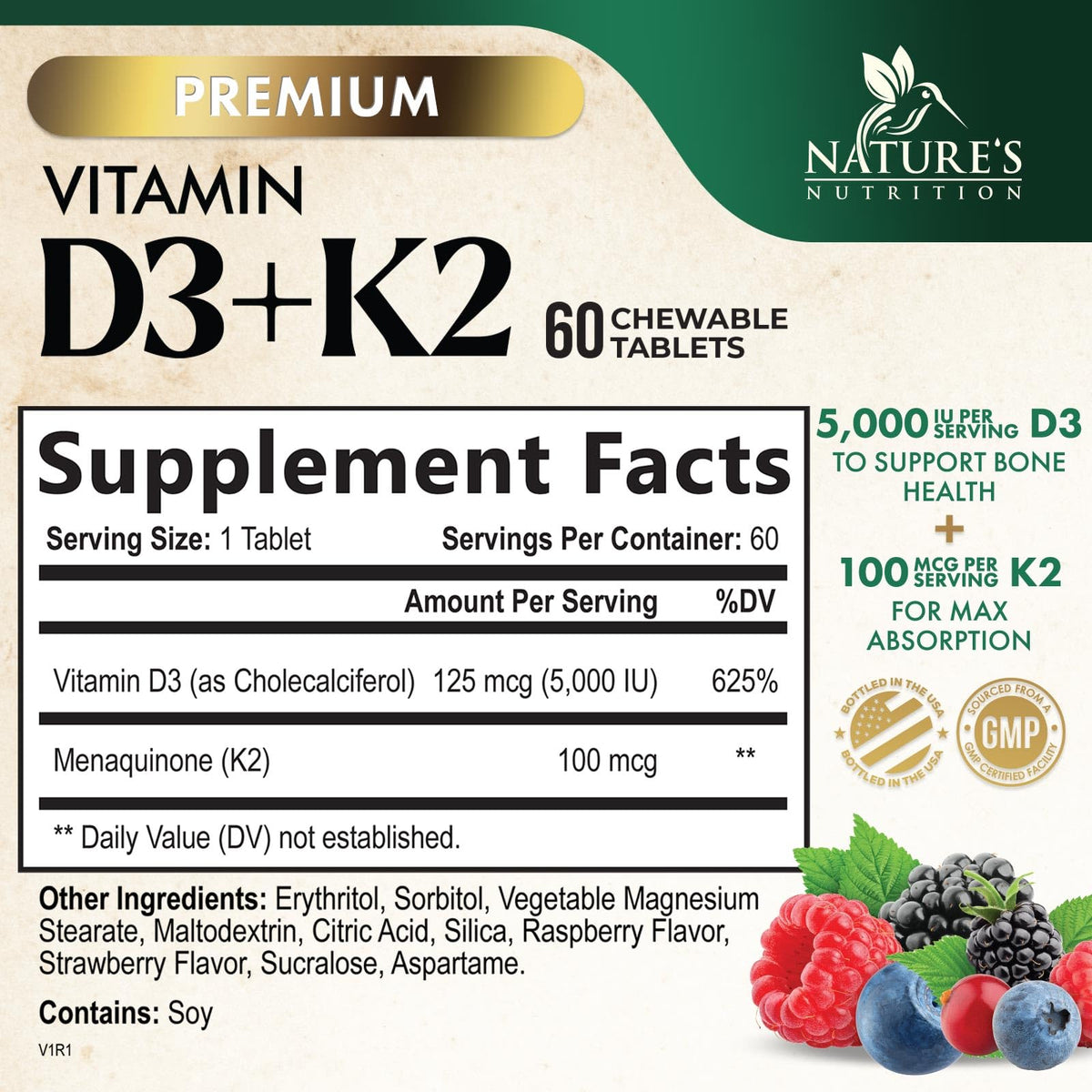 Vitamin D3 K2 for bone health