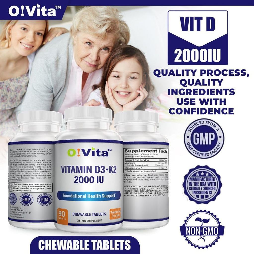 Vitamin D3 K2 for bone health