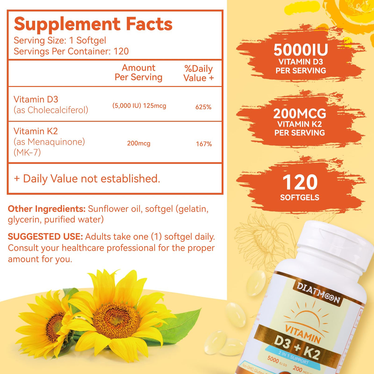 Vitamin D3 K2 for bone health