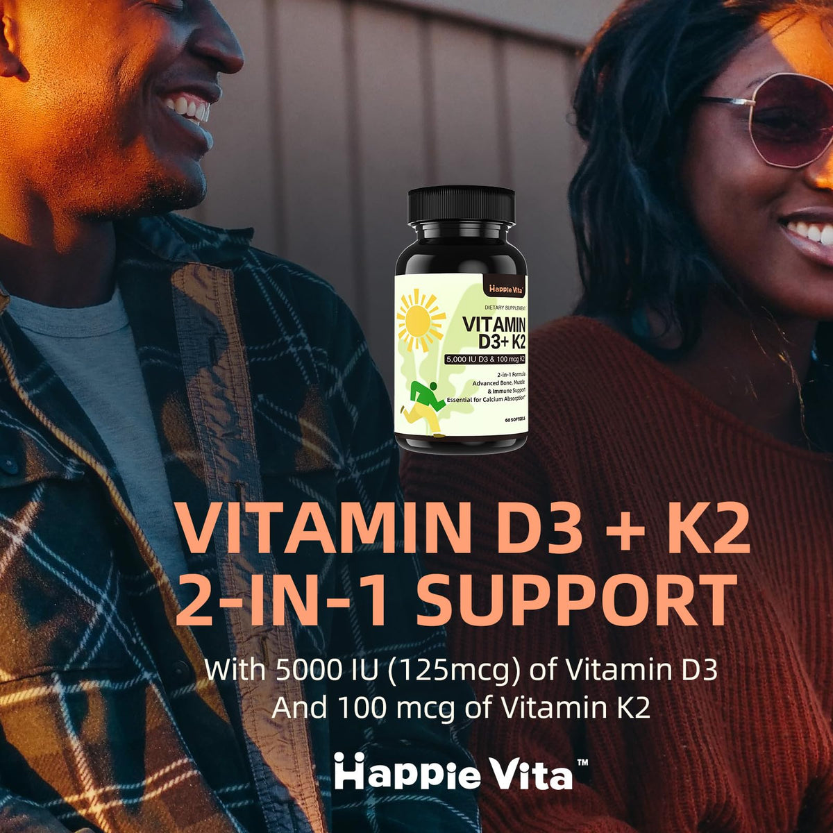 Vitamin D3 K2 for bone strength