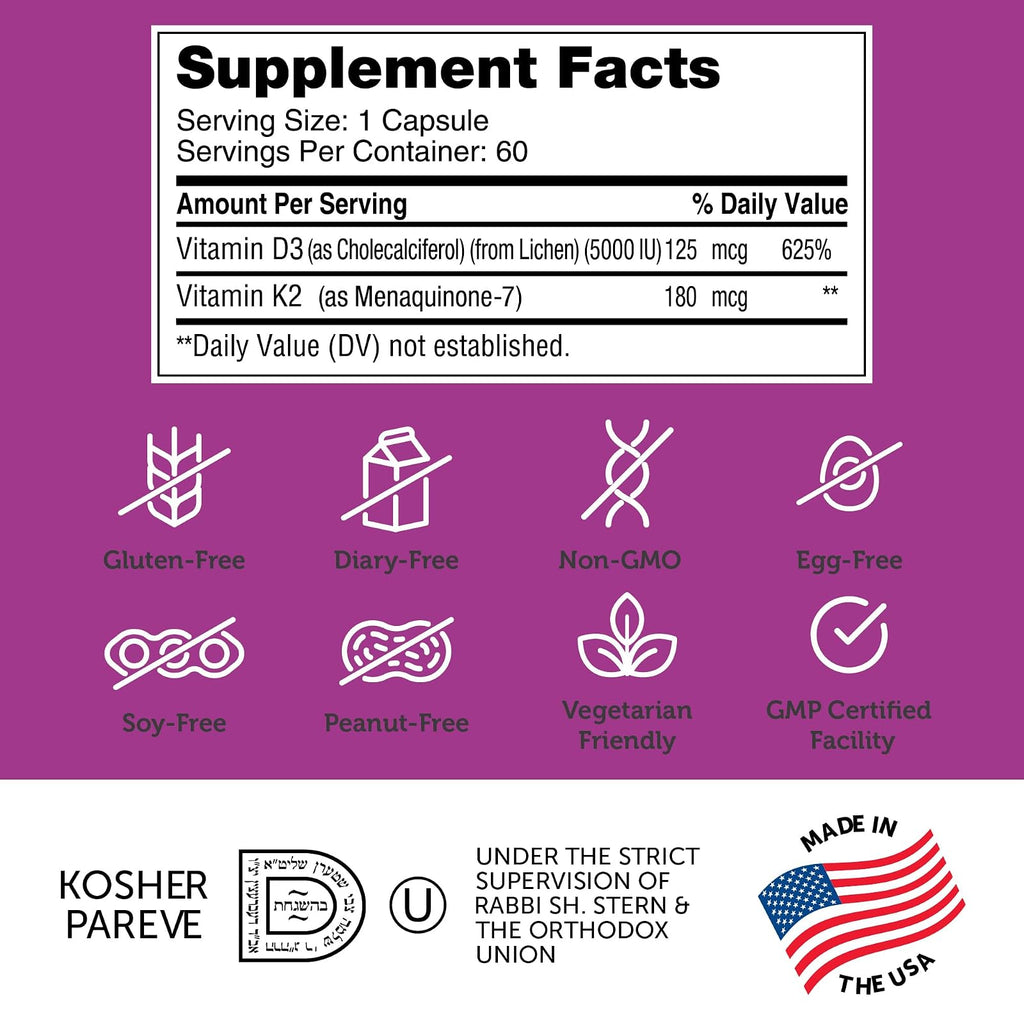 Vitamin D3 K2 for bone strength