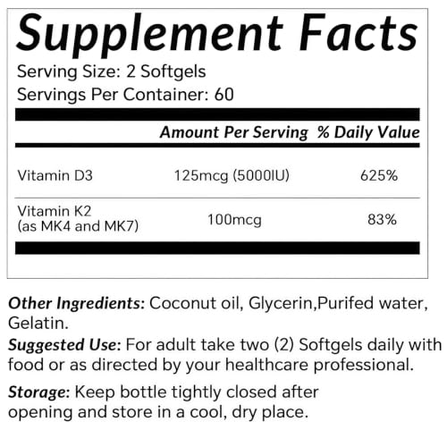 Vitamin D3 K2 for daily wellness