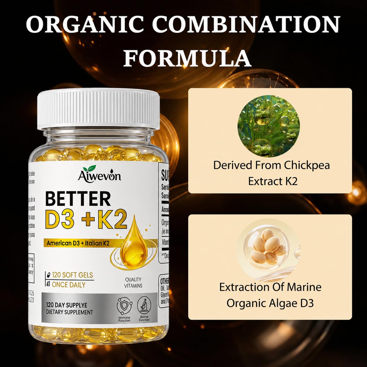 Vitamin D3 K2 for daily wellness