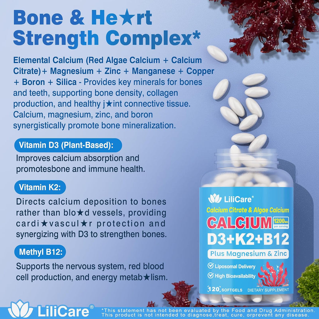 Vitamin D3 K2 for enhanced calcium utilization