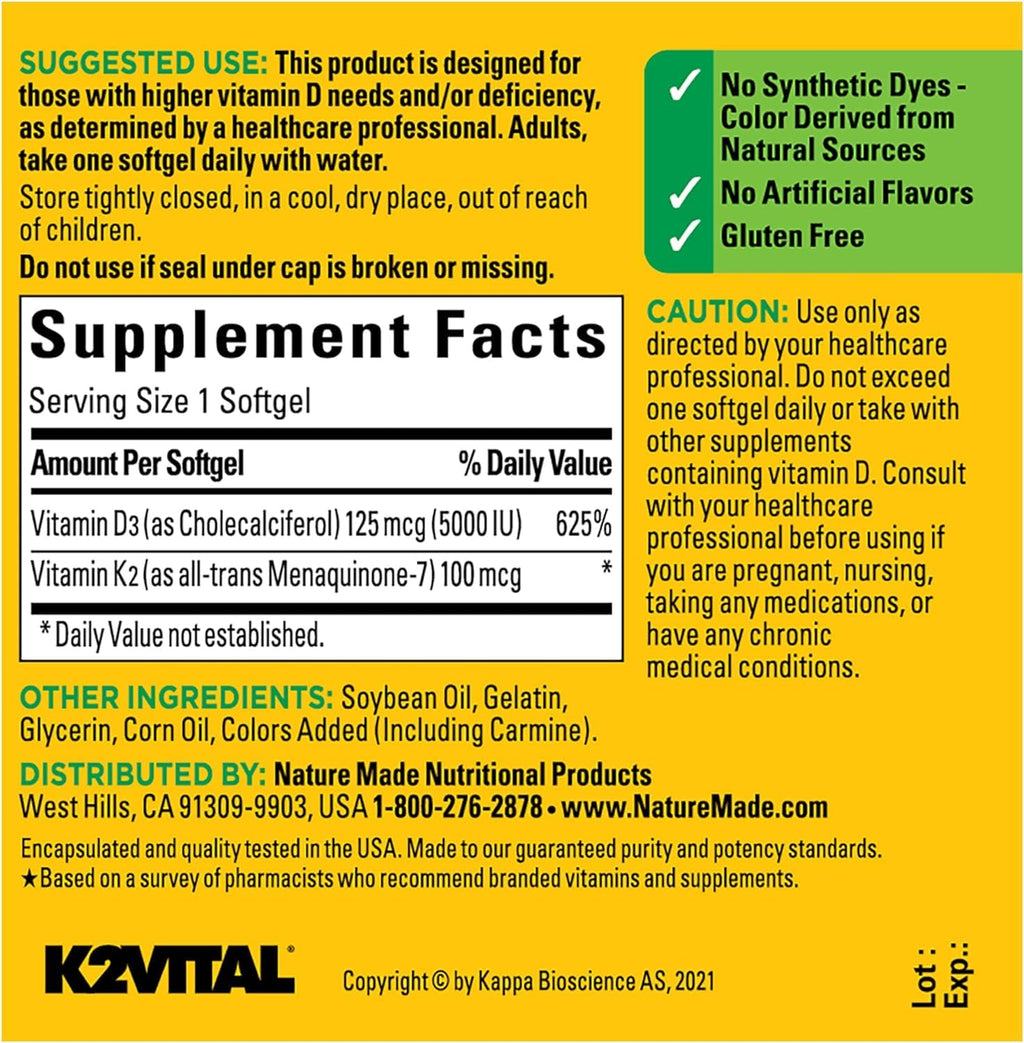 Vitamin D3 K2 for heart health