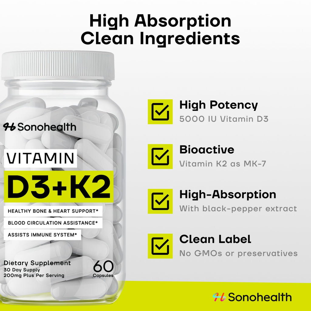 Vitamin D3 K2 for heart wellness