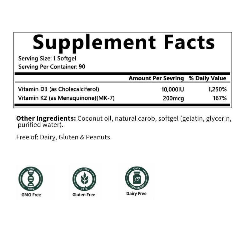 Vitamin D3 K2 for immune support