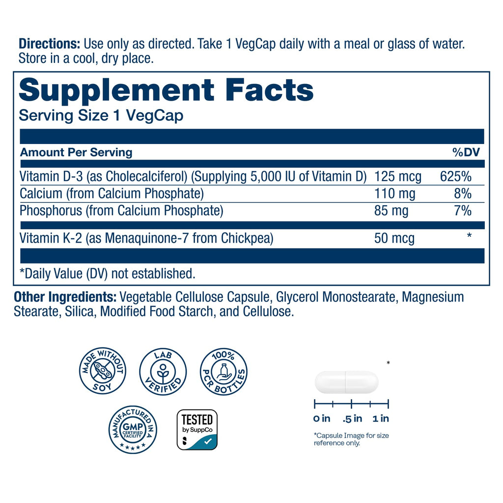 Vitamin D3 K2 for immune support