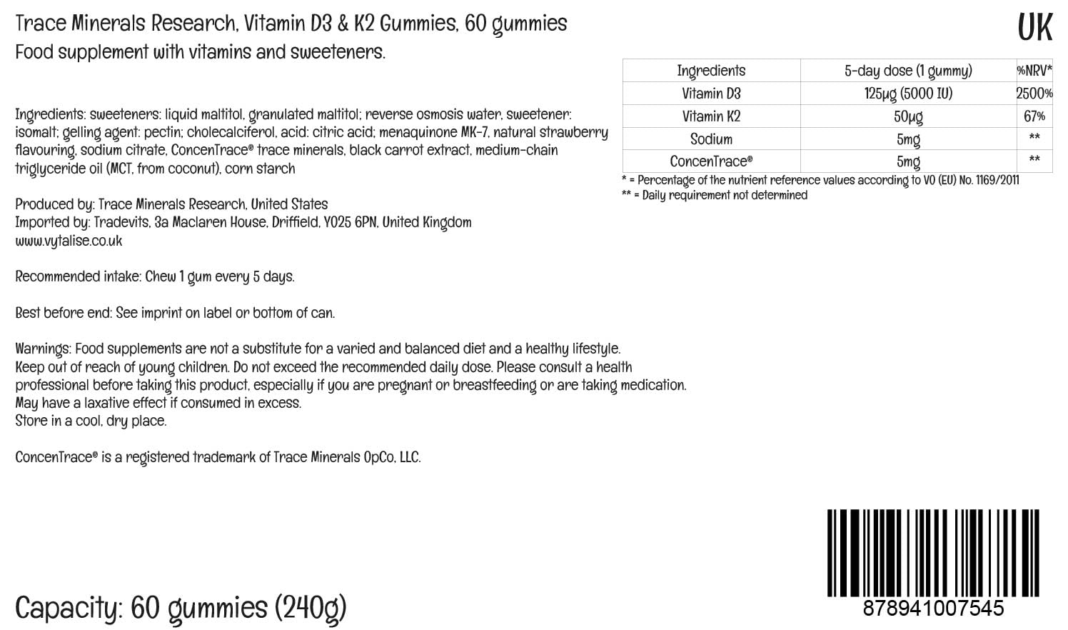 Vitamin D3 K2 for immune support