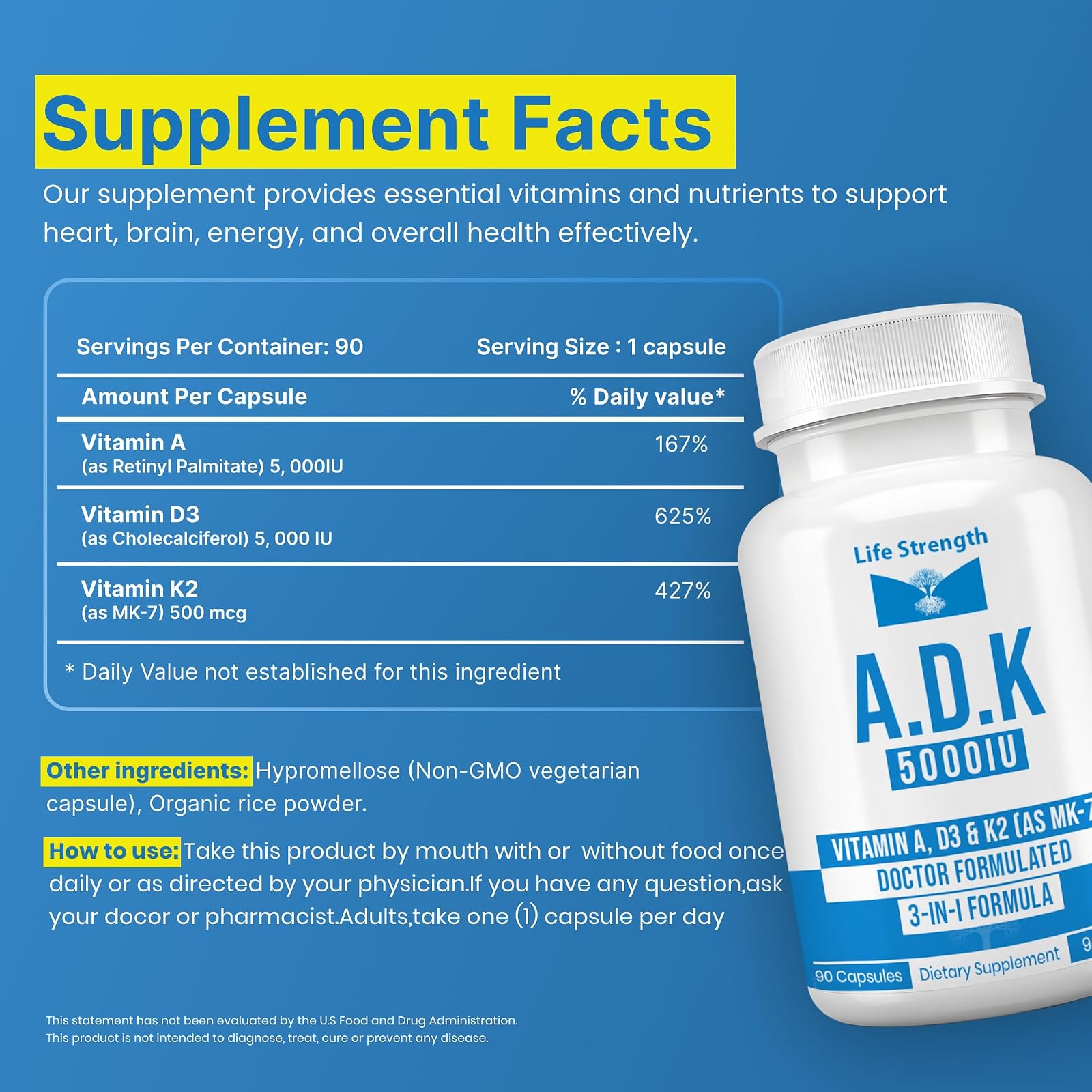 Vitamin D3 K2 for immune support