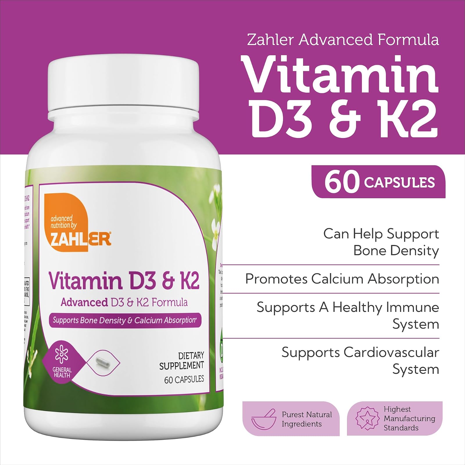 Vitamin D3 K2 for immune support