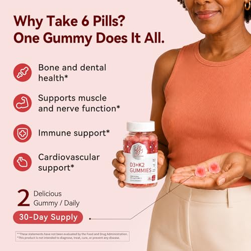 Vitamin D3 K2 gummies for better calcium absorption