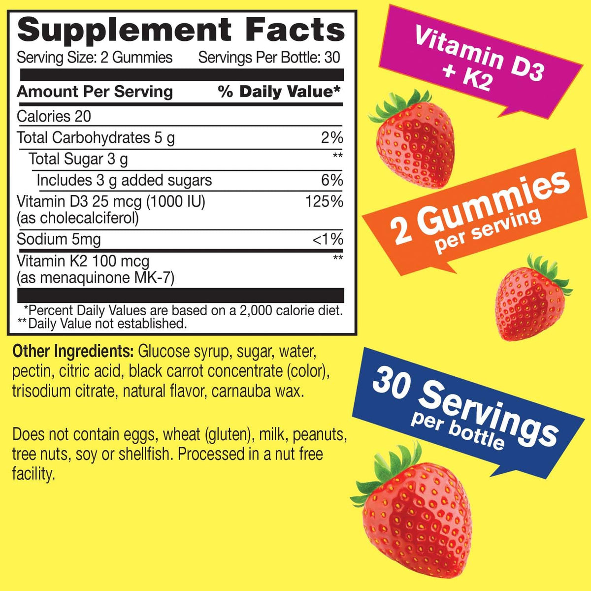 Vitamin D3 K2 gummies for bone health