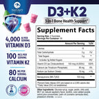 Vitamin D3 K2 gummies for bone health