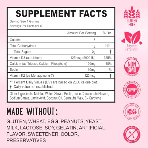 Vitamin D3 K2 gummies for bone health