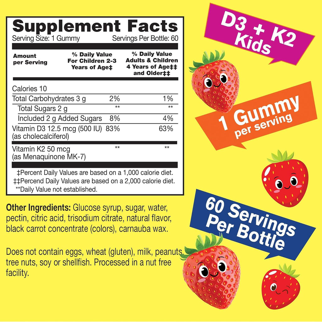 Vitamin D3 K2 gummies for bone health