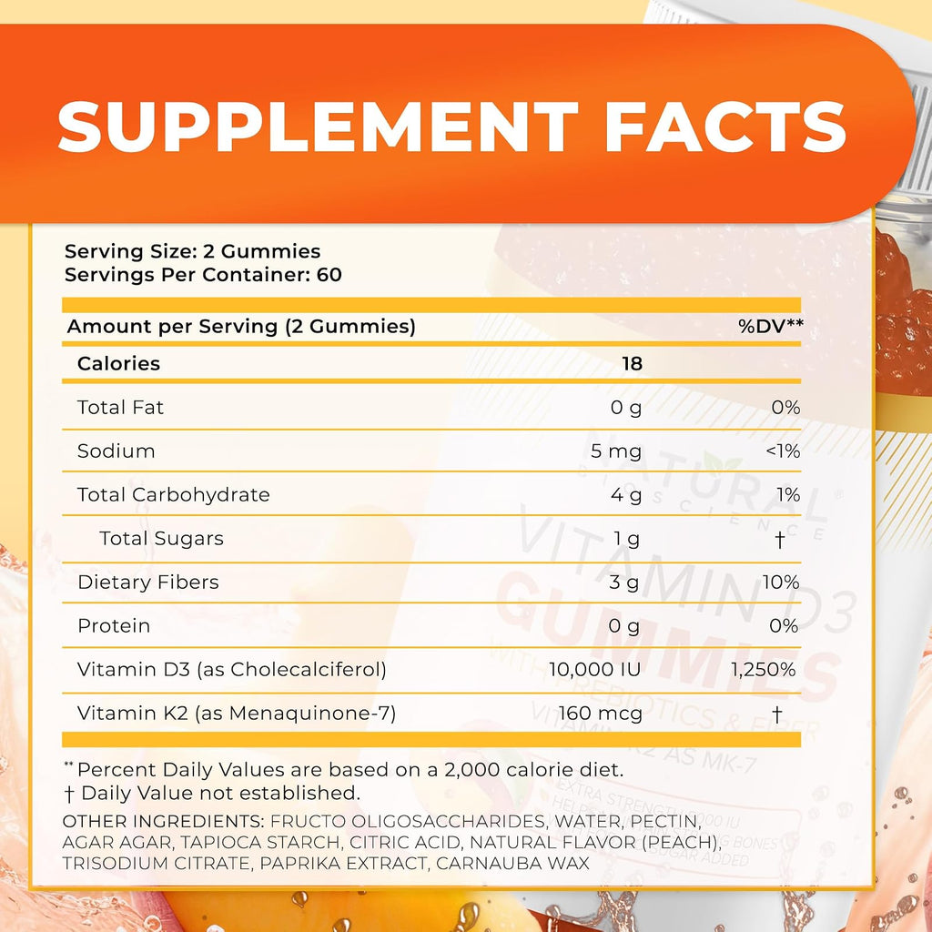 Vitamin D3 K2 gummies for daily wellness