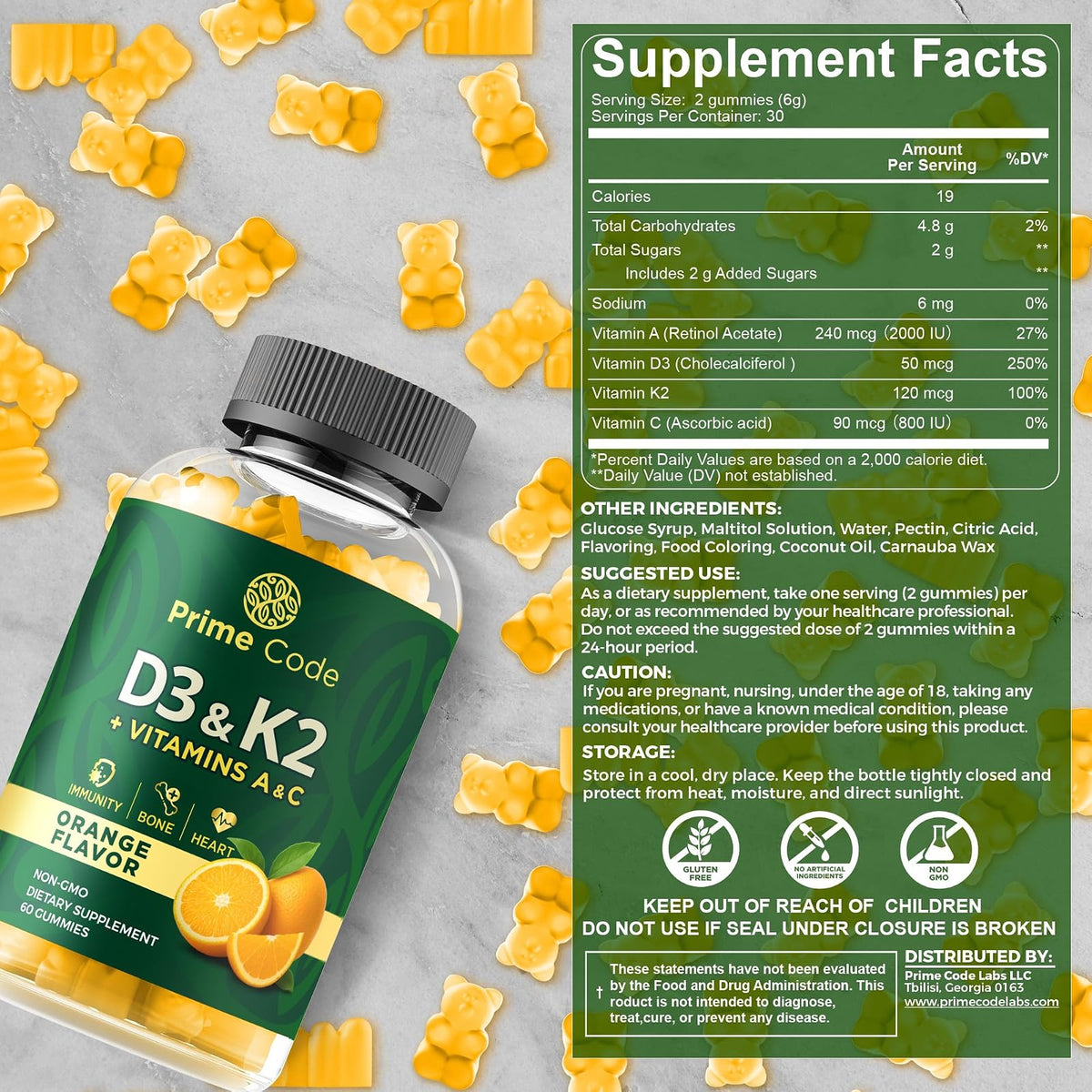 Vitamin D3 K2 gummies support bone health