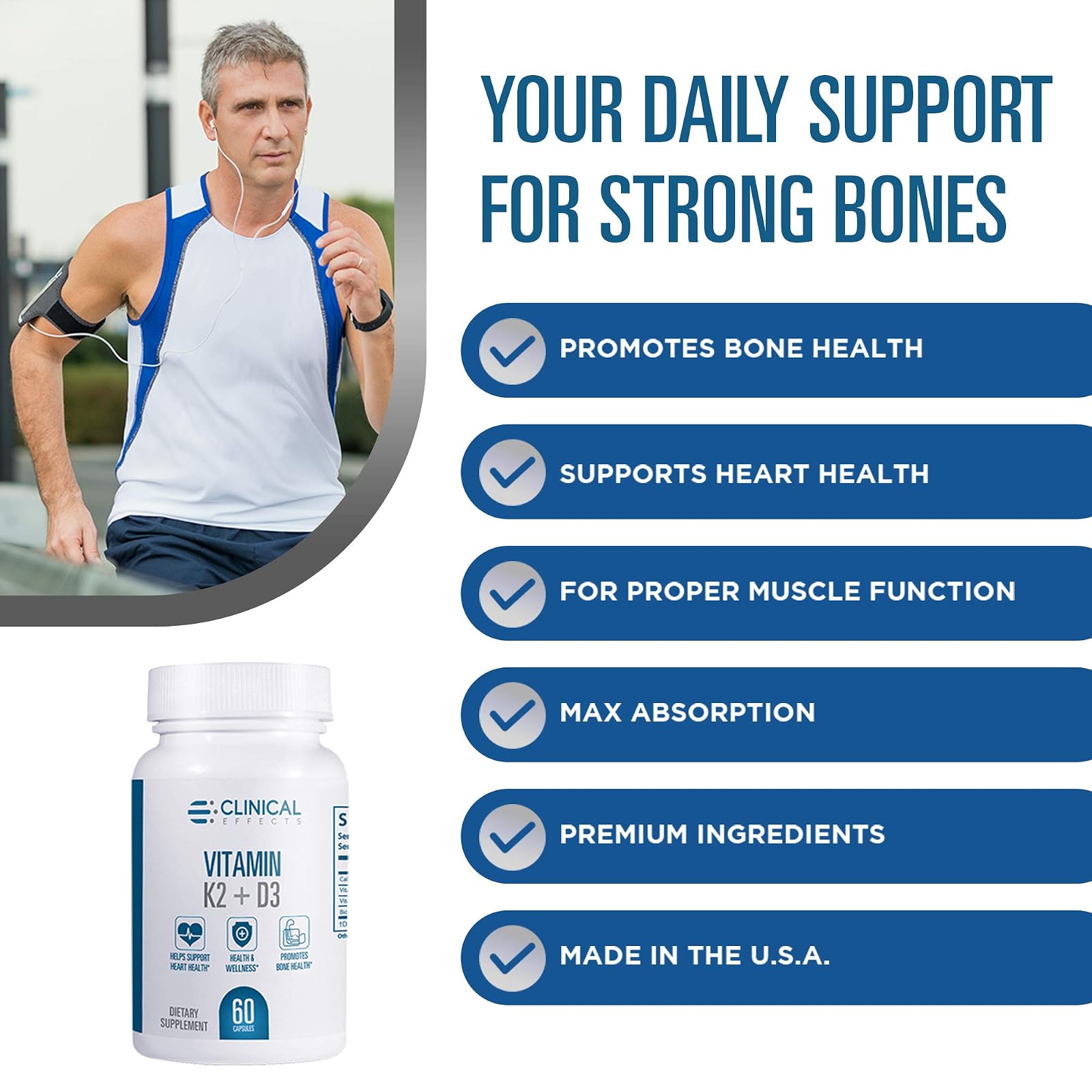 Vitamin D3 K2 immune support formula