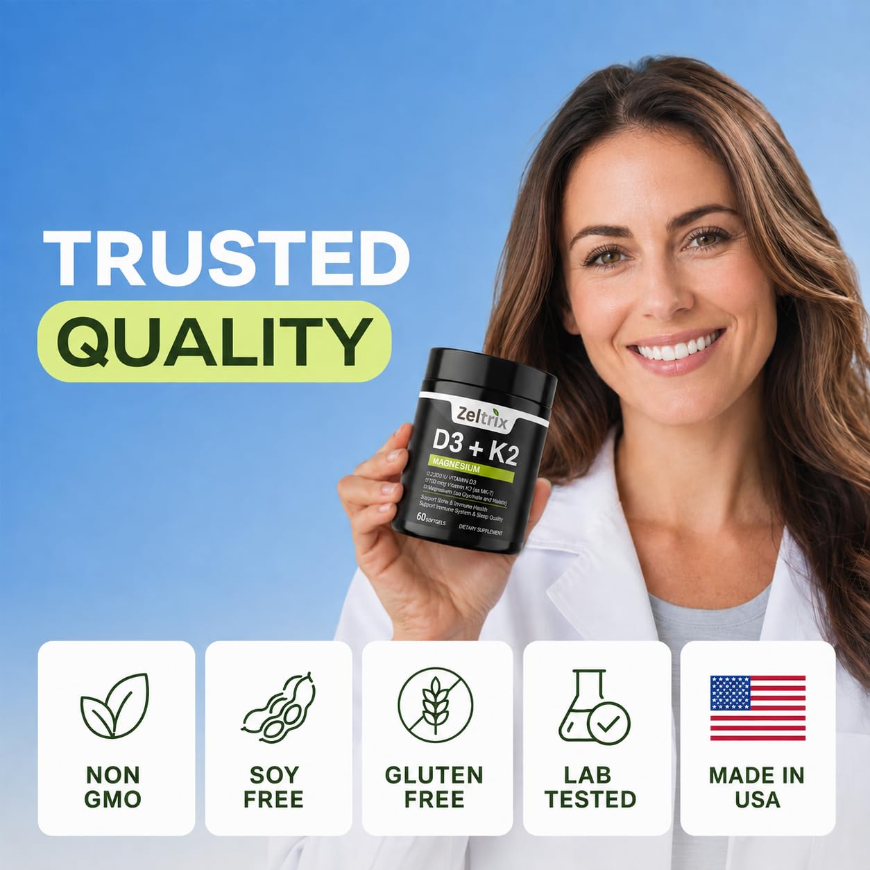 Vitamin D3 K2 immune support