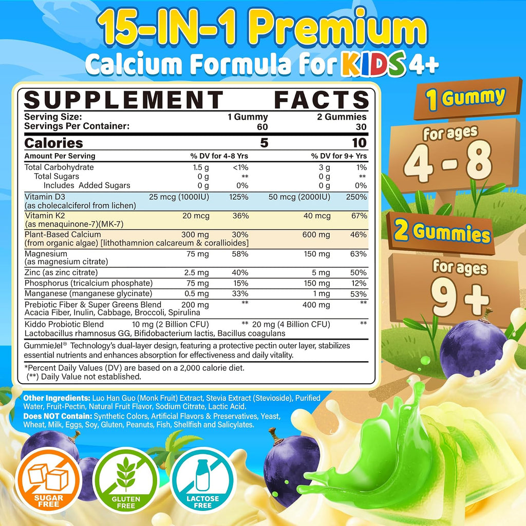Vitamin D3 K2 kids vitamins support
