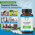 Vitamin D3 K2 softgels for energy boost