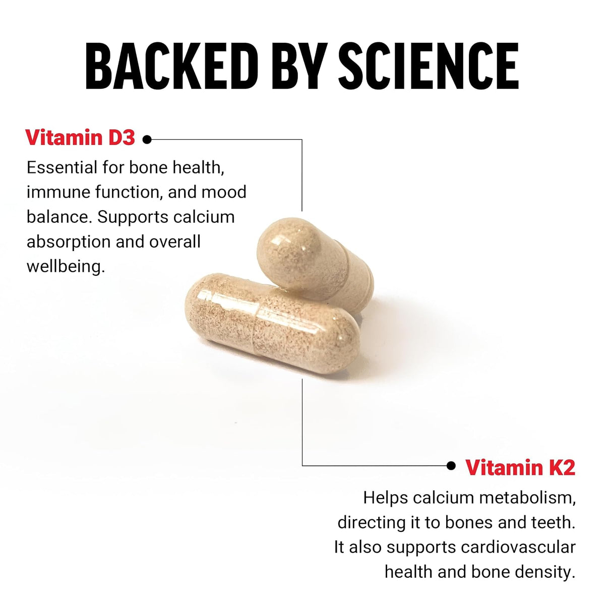 Vitamin D3 K2 softgels for immunity
