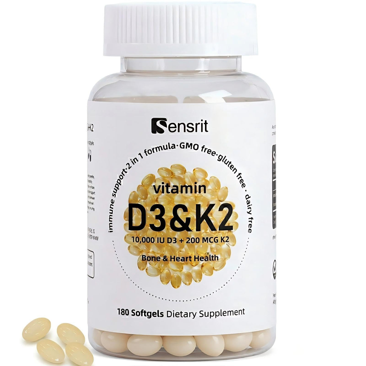 Vitamin D3 K2 softgels for immunity