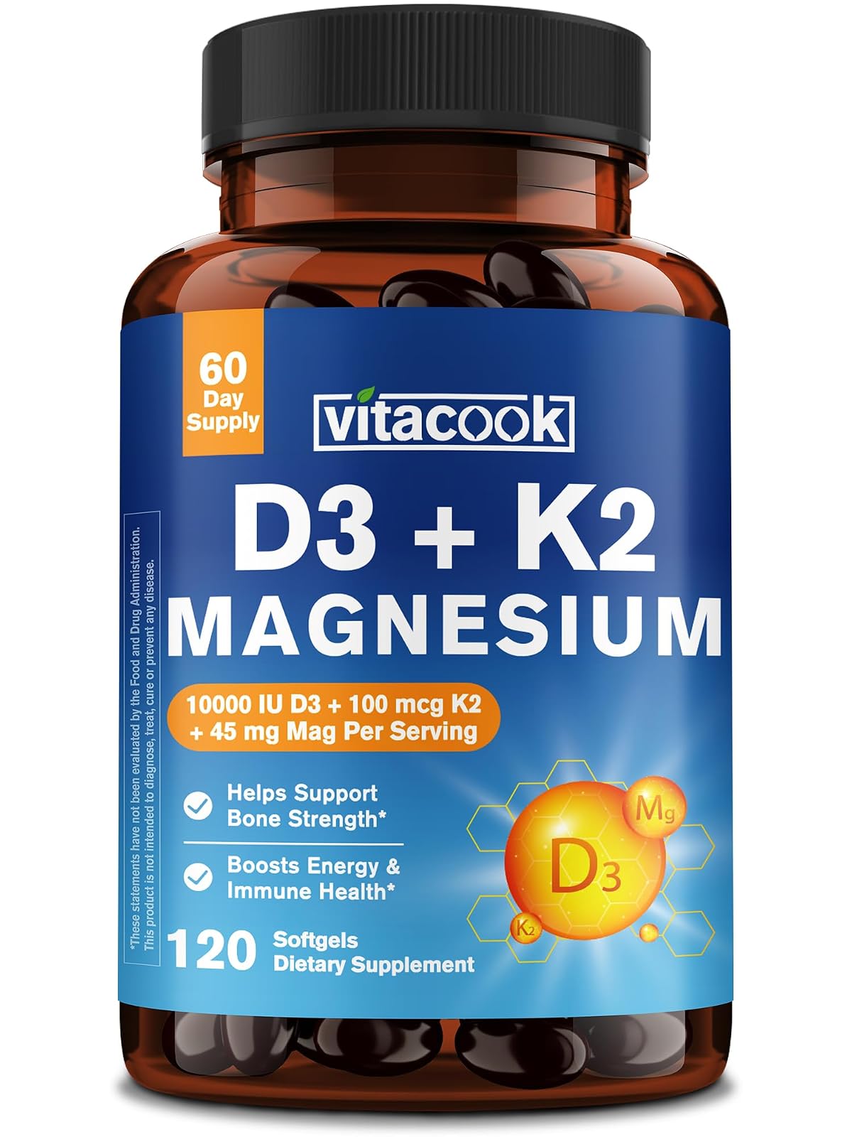 Vitamin D3 K2 softgels for immunity