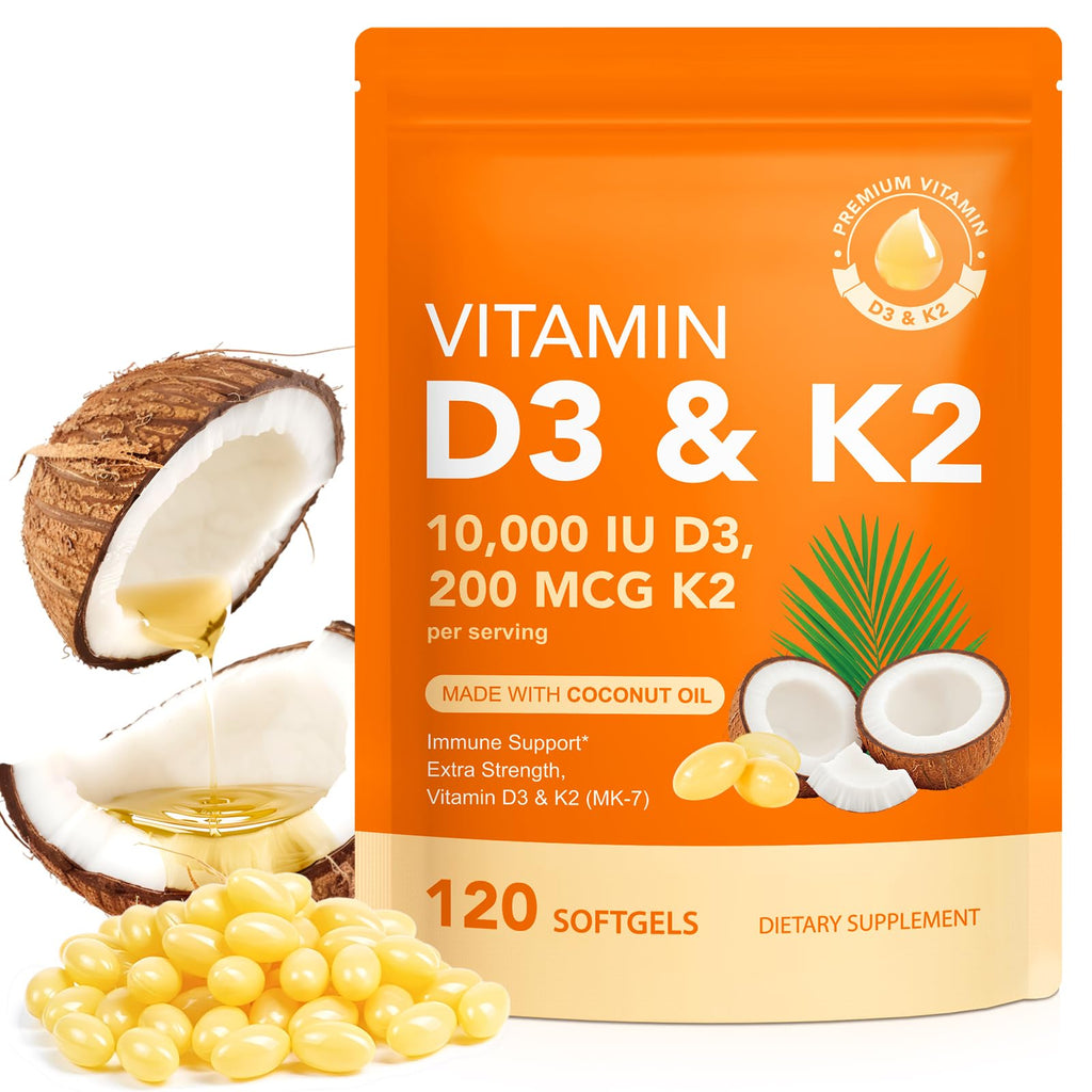 Vitamin D3 K2 softgels for immunity