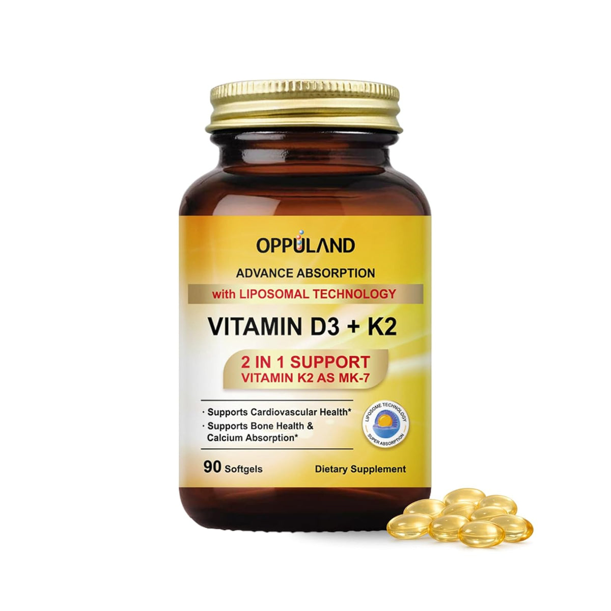 Vitamin D3 K2 softgels for immunity