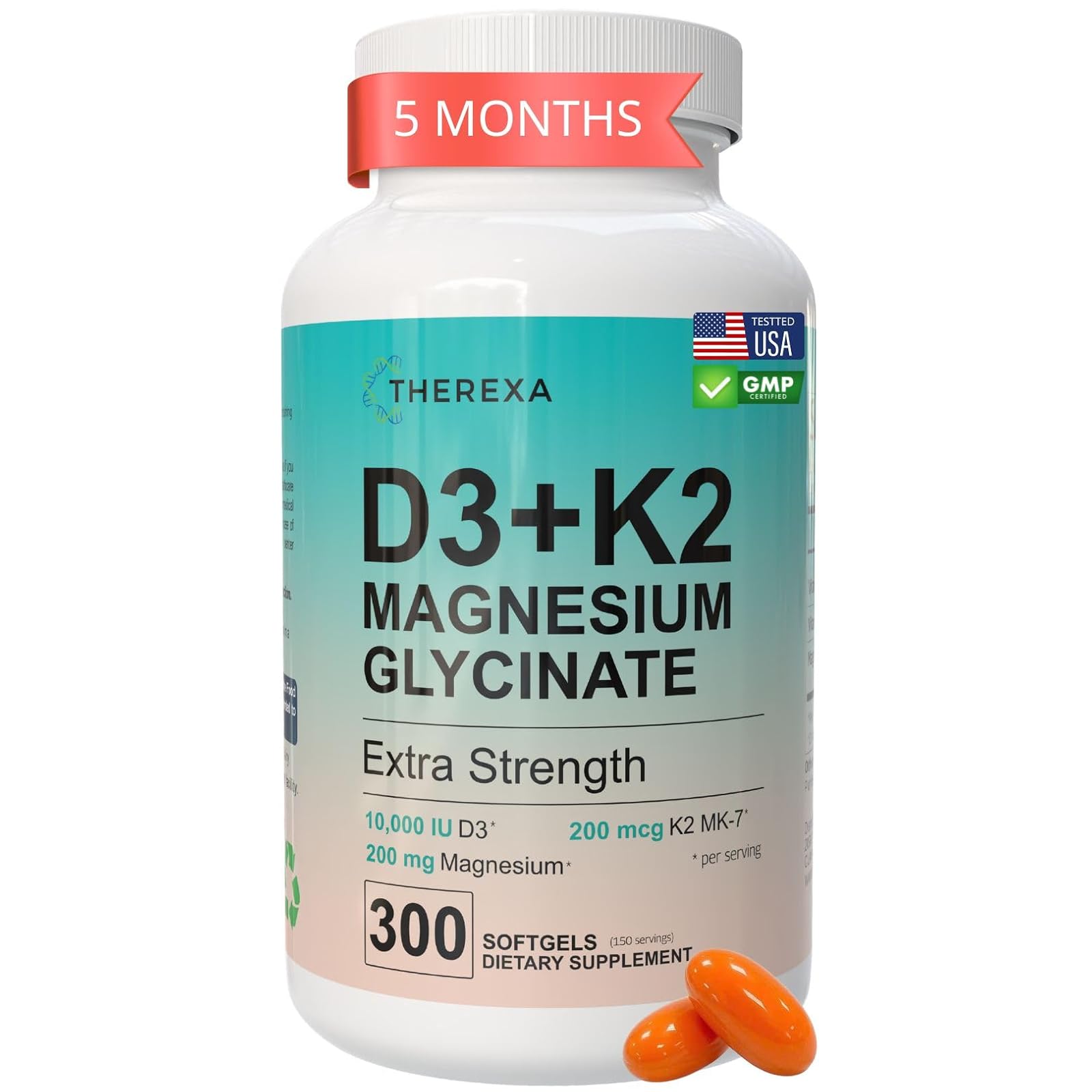 Vitamin D3 K2 softgels for immunity