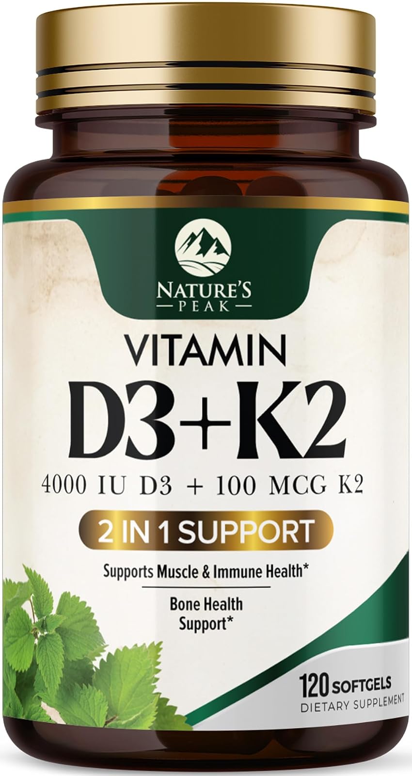 Vitamin D3 K2 softgels for immunity