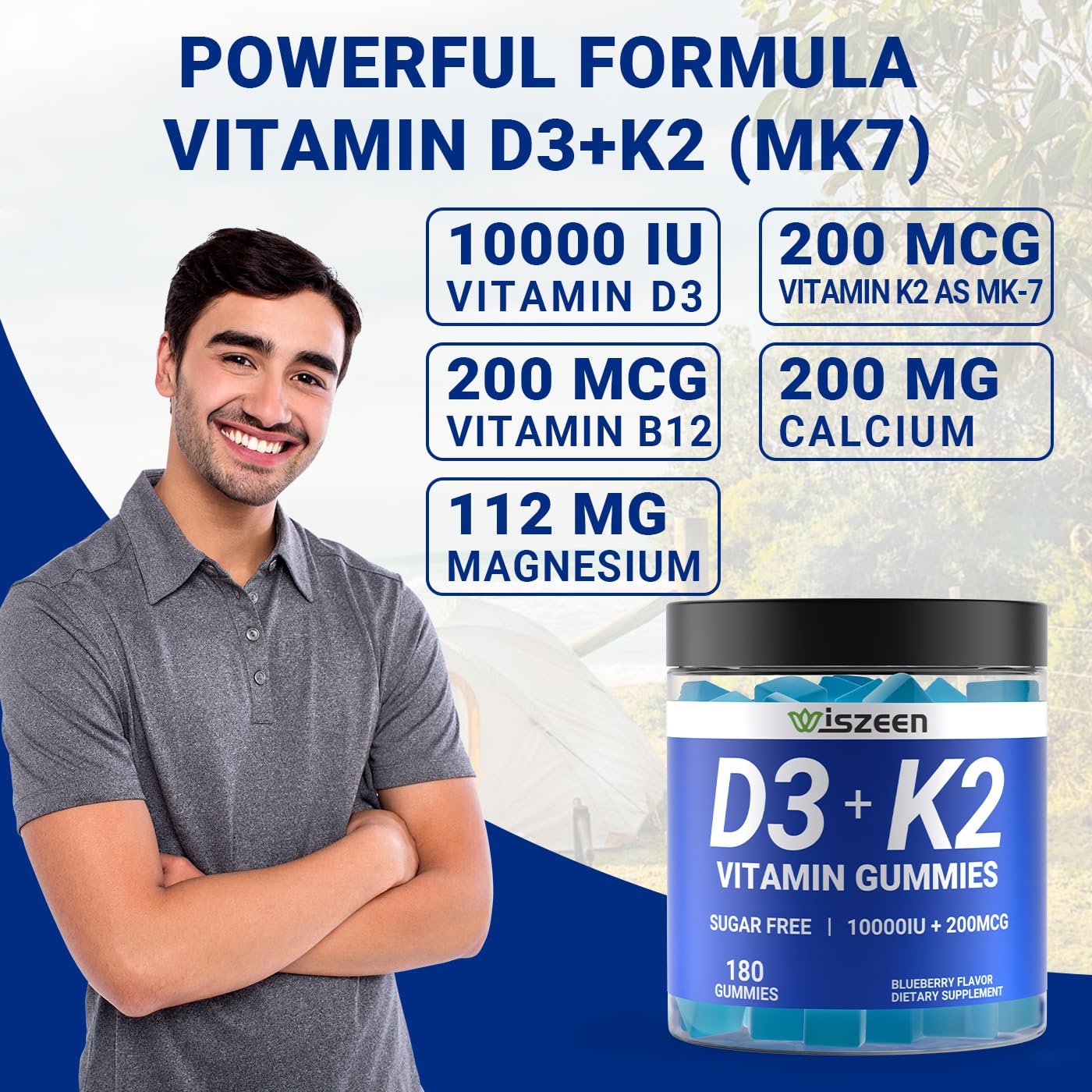 Vitamin D3 K2 support for bones