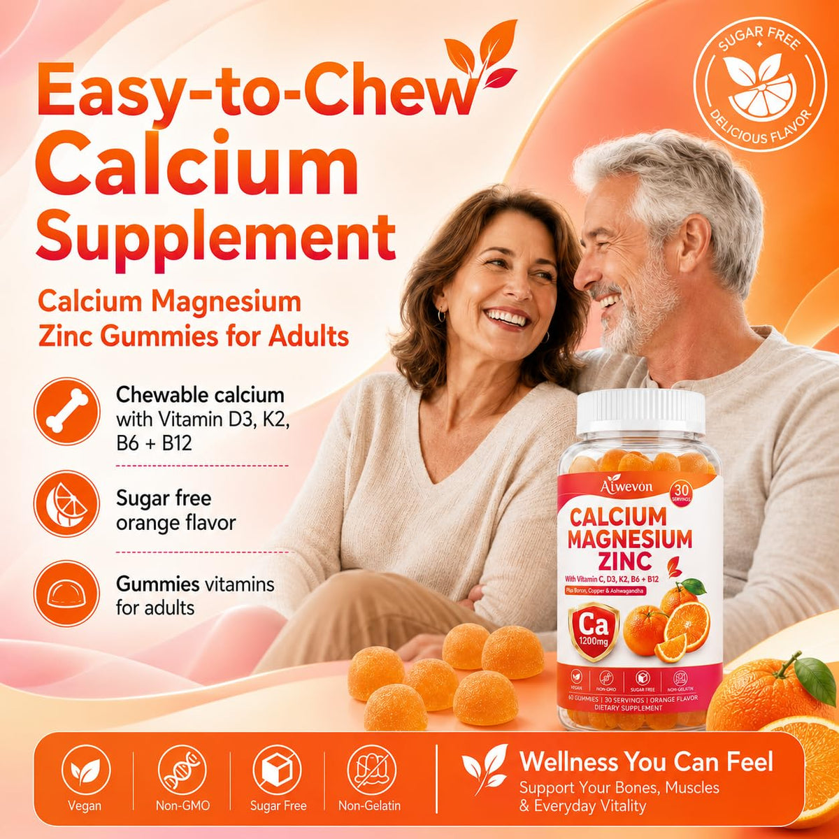 Vitamin D3 K2 support for bones