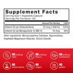 Vitamin D3 K2 support for overall wellness