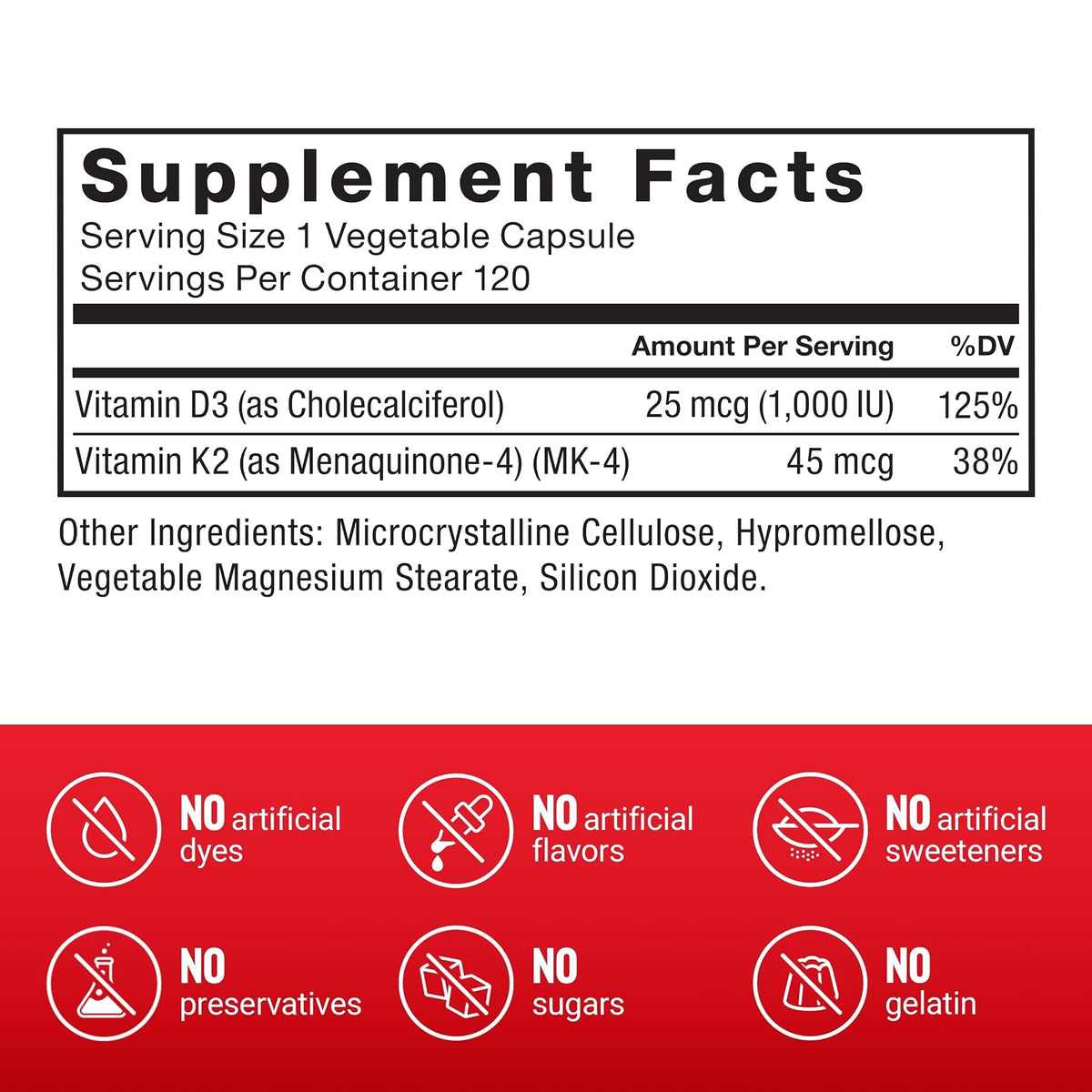 Vitamin D3 K2 support for overall wellness