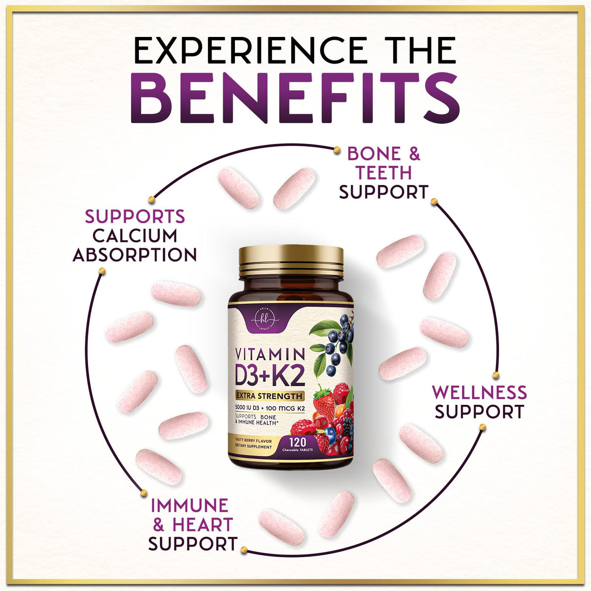 Vitamin D3 K2 supports bone health