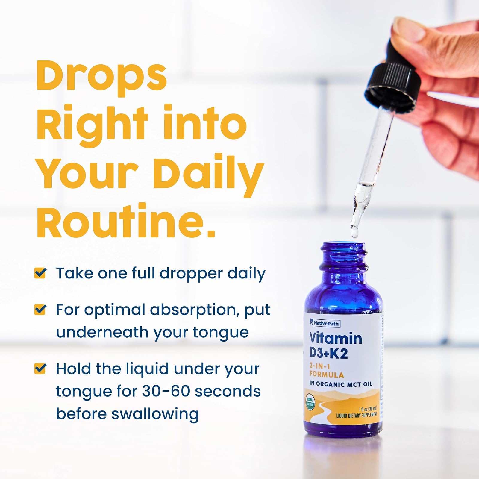 Vitamin D3 K2 tincture for heart support
