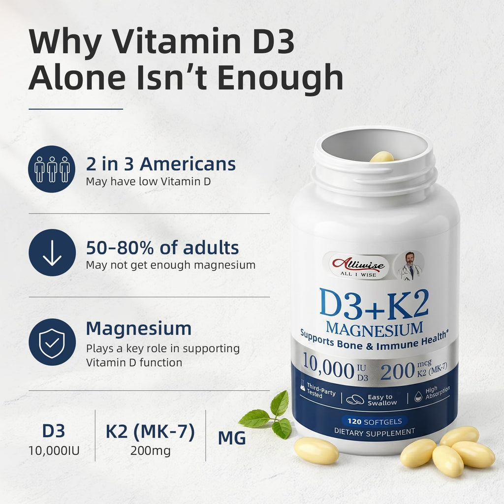 Vitamin D3 K2 with magnesium benefits