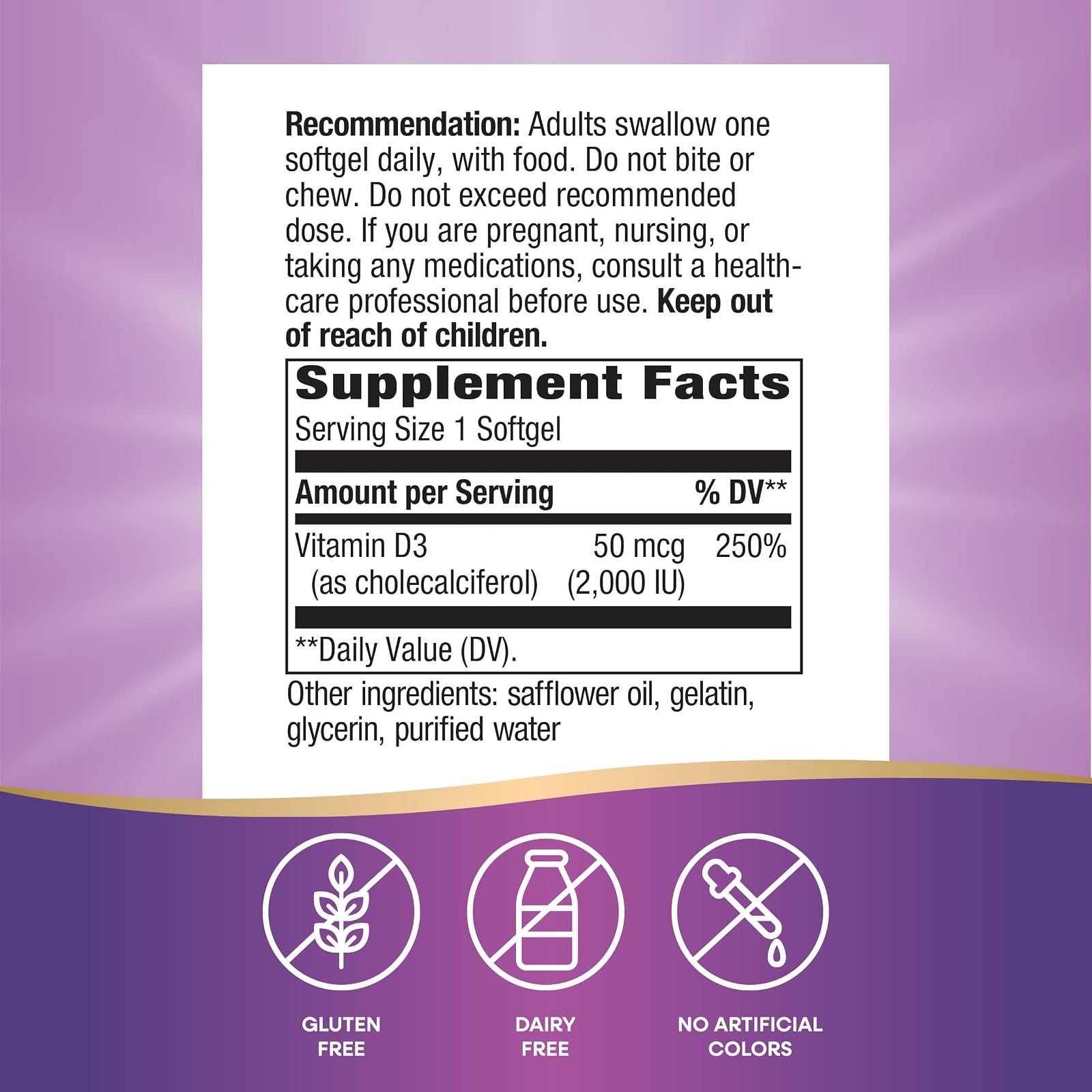 Vitamin D3 softgels for daily wellness