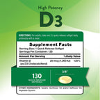 Vitamin D3 softgels for immunity